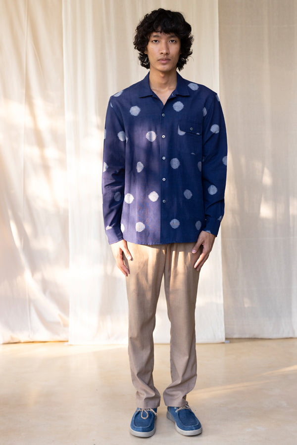 Buy Ikat India, BOKEH FULL SHIRT- Blue | Handcrafted by Translate